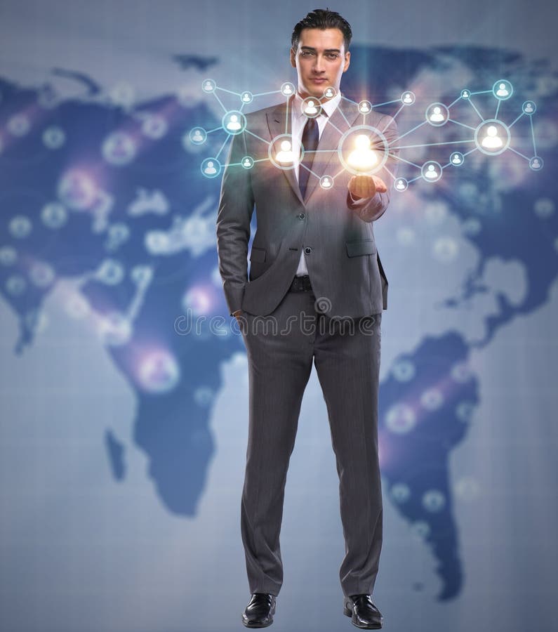 Man in Social Networks Concept Stock Photo - Image of male, handsome ...