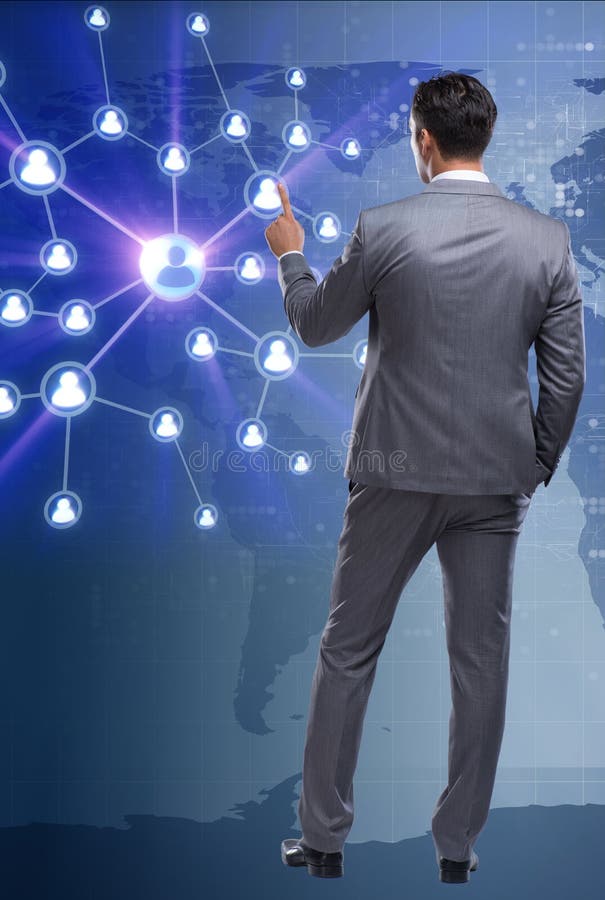 The Man in Social Networks Concept Stock Image - Image of connection ...