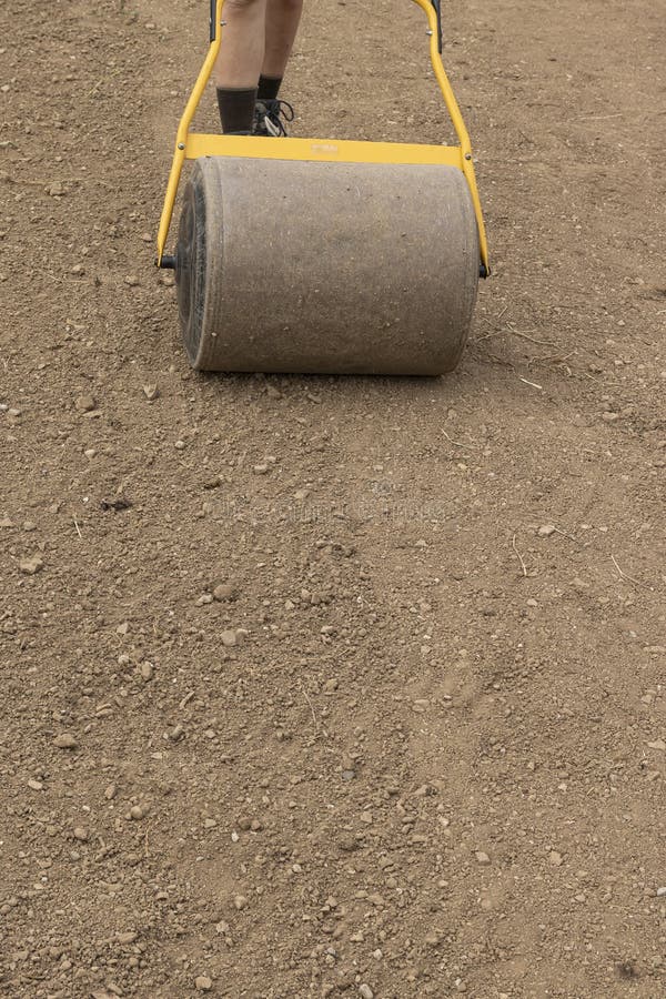 Soil Roller for the Handling and Laying of the Lawn. Old Rusty Metal ...