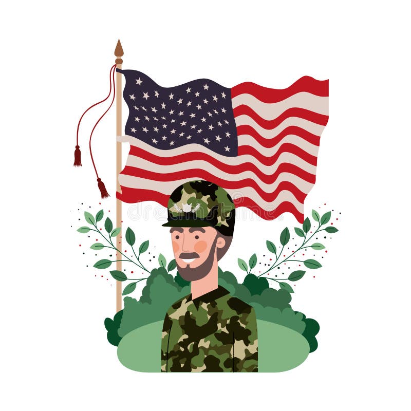 Man Soldier of War Avatar Character Stock Vector - Illustration of male ...