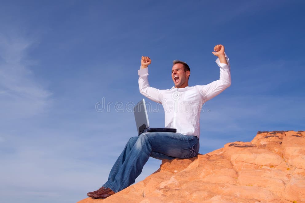 Man with solution stock image. Image of success, canyon - 13546829