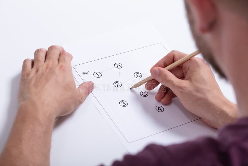 Man Solving Neurological Test Stock Photo - Image of ability ...