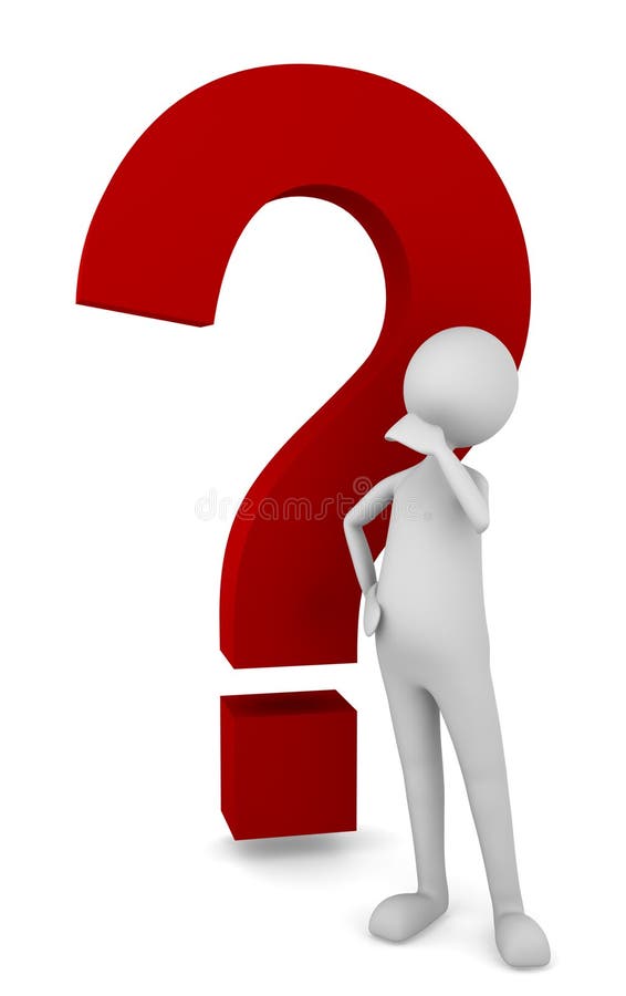 3D man and question mark stock illustration. Illustration of concept ...