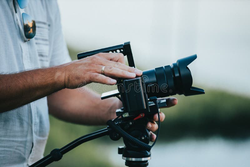 Man with a Sony A6500 Camera Outdoors. Shallow Focus Editorial Stock ...