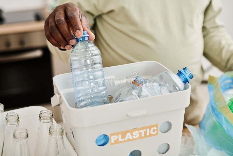 Man Sorting Plastic Bottles in Containers Stock Image - Image of glass ...