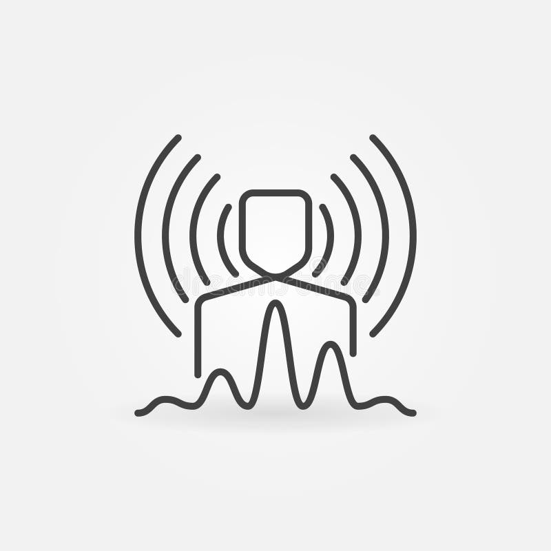 Man with Sound Wave Vector Concept Line Icon Stock Vector ...
