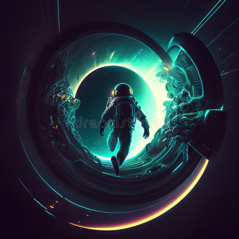 A Man in Space Concept Generative Ai Stock Illustration - Illustration ...