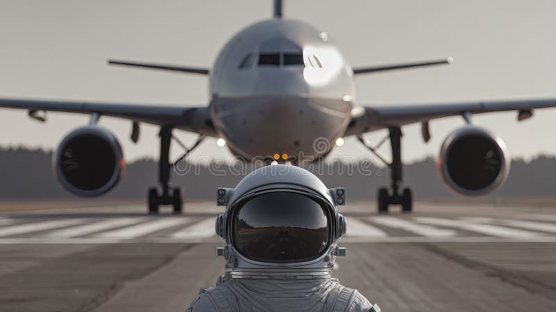 Man Space Suit Standing Front Airplane Runway Stock Photos - Free ...