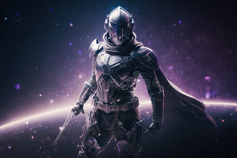 A Man in a Space Suit Standing in Front of a Planet. Stock Illustration ...