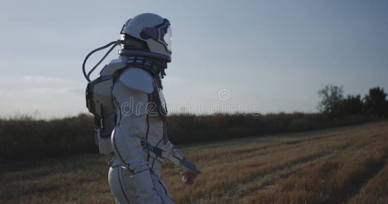 Man in space suit walking stock image. Image of scifi - 153418561