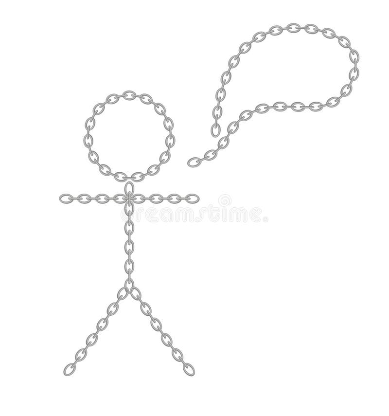 Man and Speak Bubble Created from Chain Stock Vector - Illustration of ...