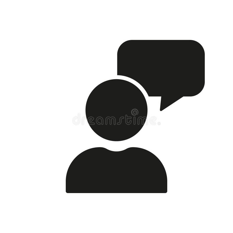 Man Speak Silhouette Icon. User with Speech Bubble Solid Sign. Opinion ...