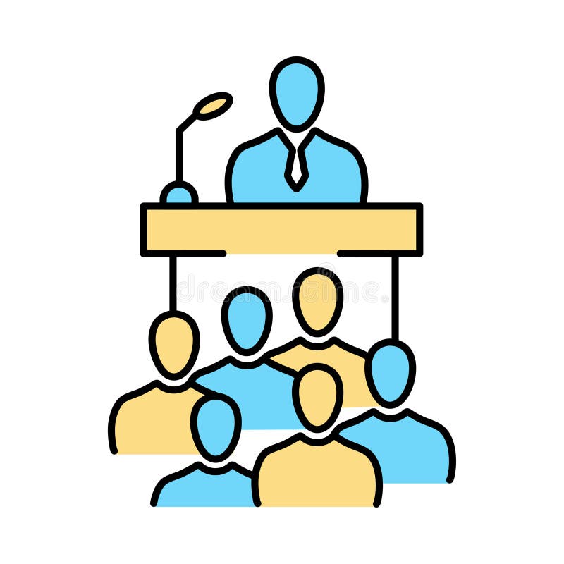 Man, Speaker, Speech, Audience, Business Conference Icon Stock Vector ...