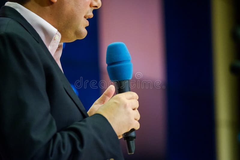 Man Speaking at a Conference Editorial Image - Image of modern ...