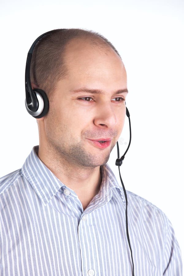 Man with headset stock image. Image of shirt, adult, telephone - 13466857