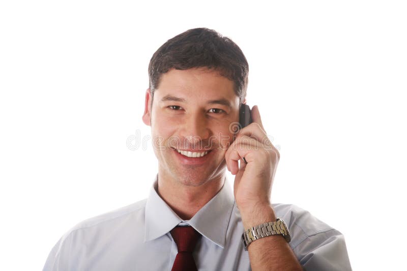 Man Speaking To The Phone At The Office Desk Stock Image - Image of ...