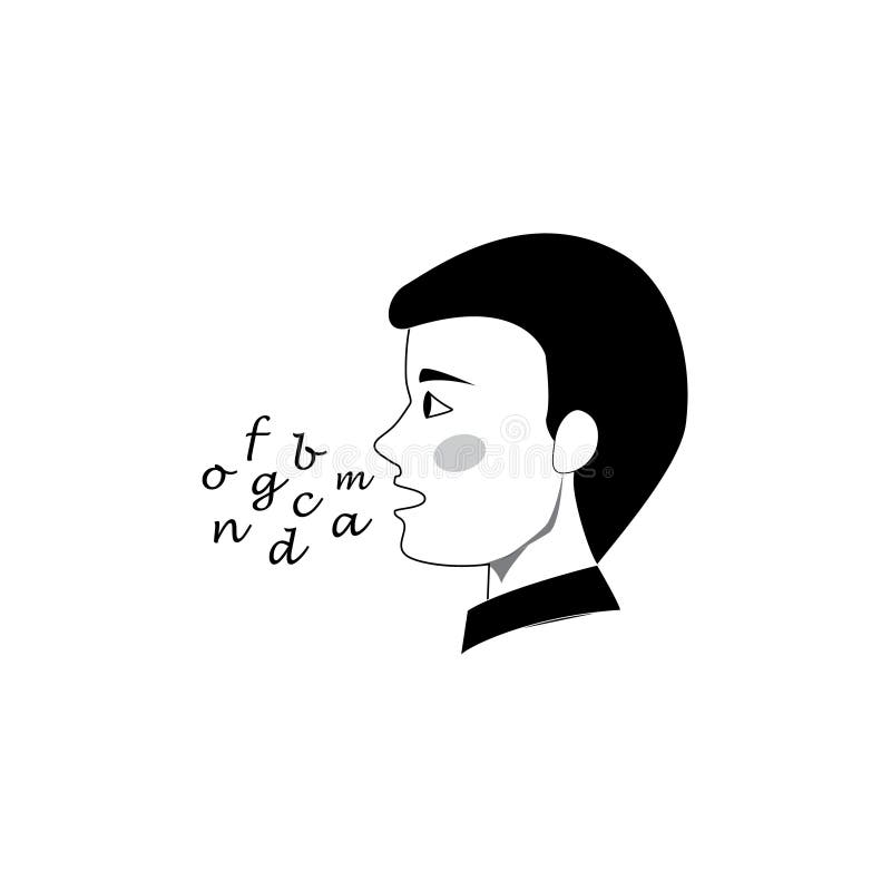 Man Speaking, Man Speech on White Background, Man Talking, Head Front ...