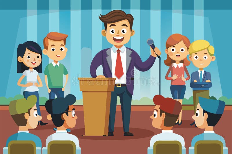 A Man is Speaking To a Diverse Group of Individuals in a Public Setting ...