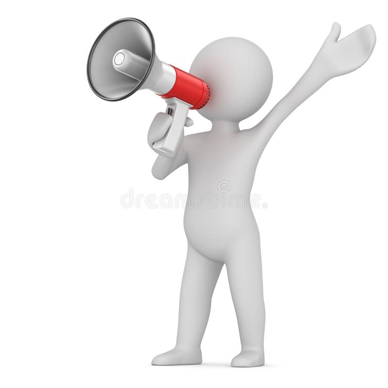 Angry megaphone man stock vector. Illustration of media - 32010218