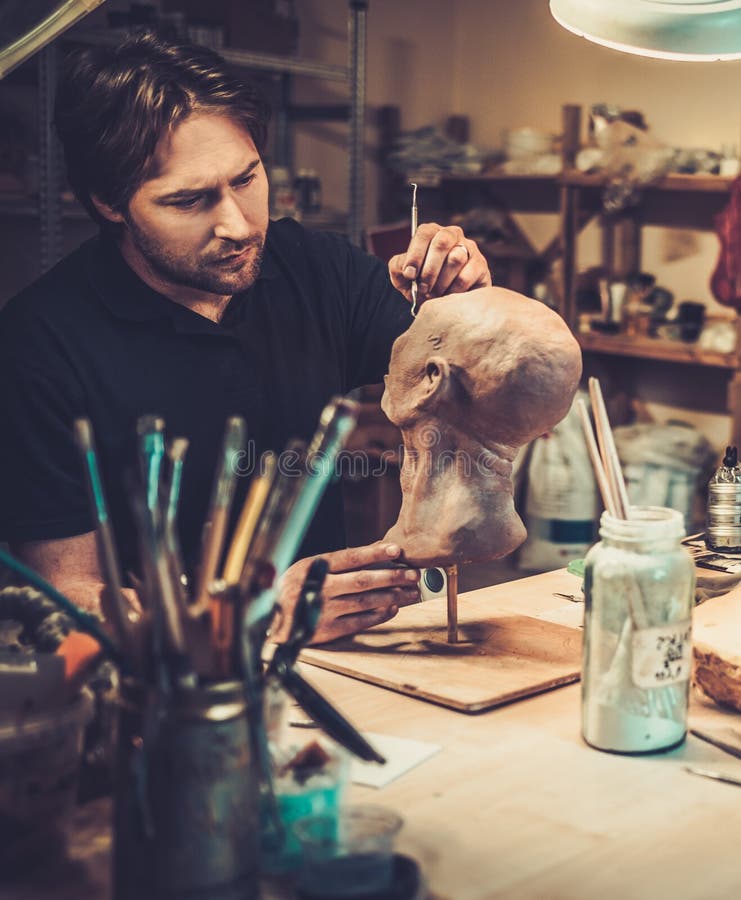 Man in a Special Fx Workshop Stock Image - Image of entertainment ...
