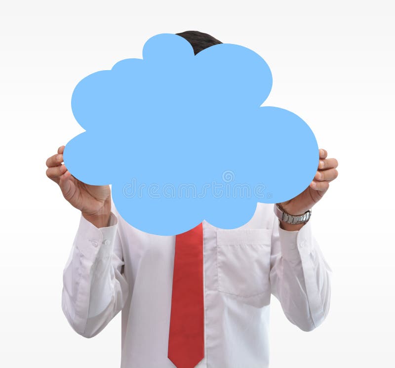 A Man with Speech Bubble on Face Stock Photo - Image of frame, business ...