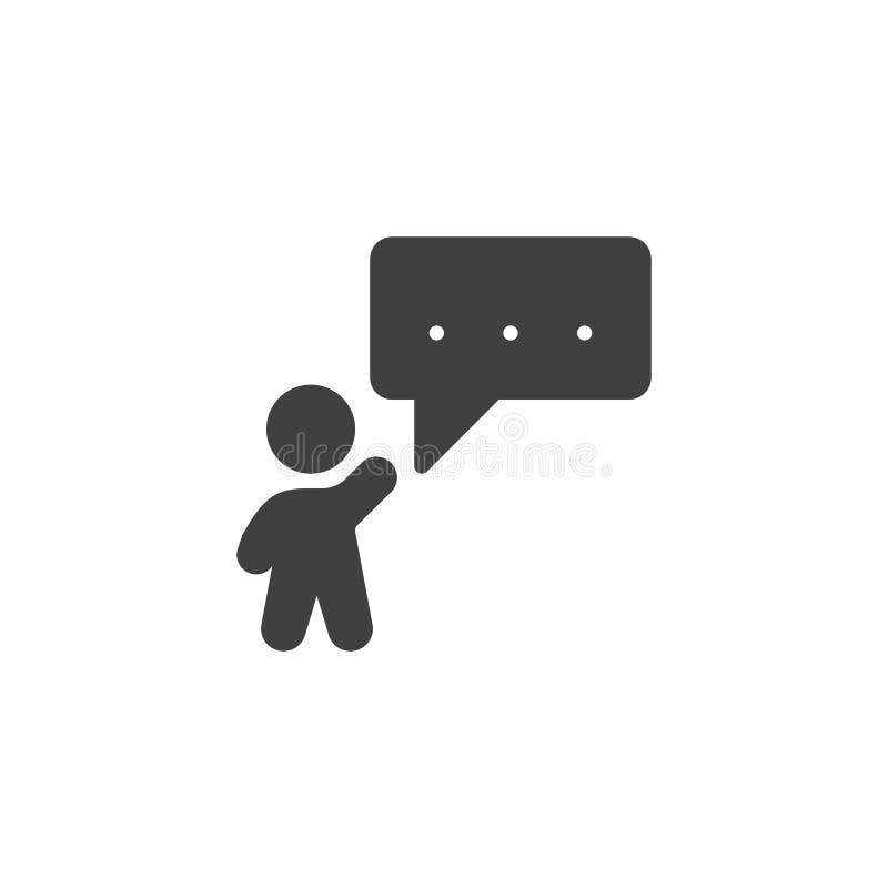 Man with Speech Bubble Vector Icon Stock Vector - Illustration of flat ...