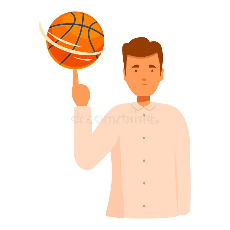 Man is Spinning a Basketball on His Finger Stock Vector - Illustration ...