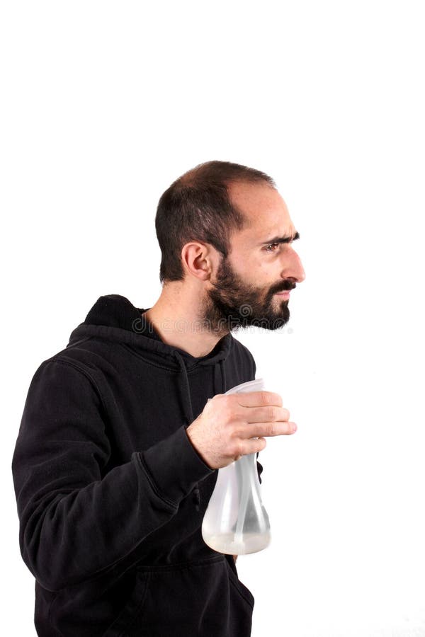 Man with spray stock image. Image of items, male, person - 50425837