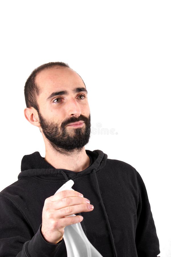 Man with spray stock photo. Image of shiny, action, lifestyle - 49529260
