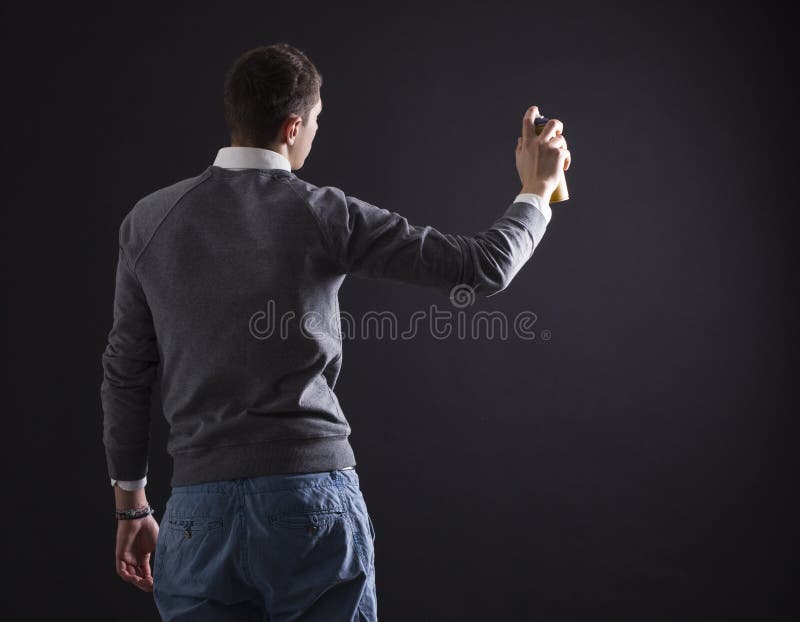Man spraying paint stock photo. Image of life, mural - 35168368