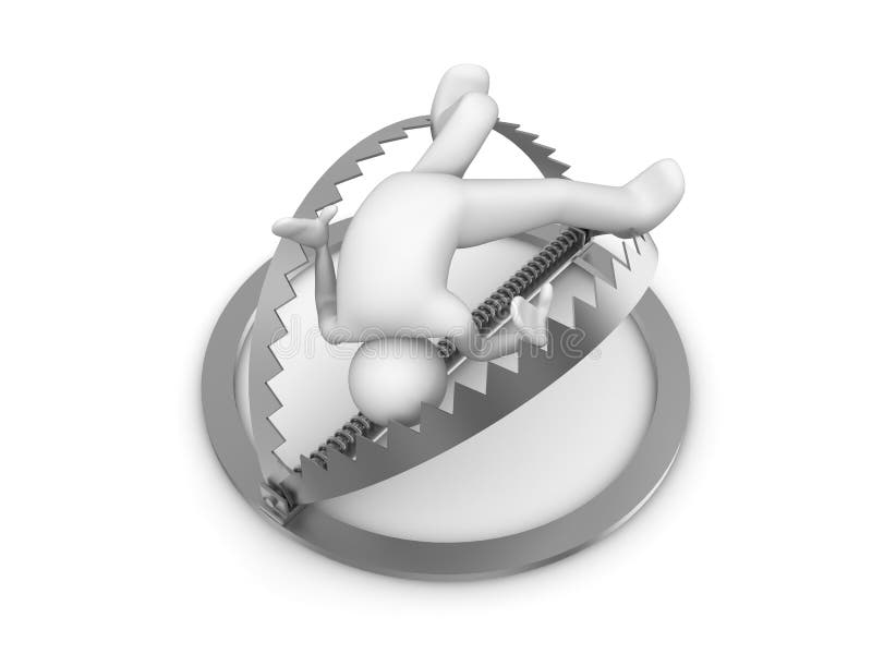Man setting up trap stock illustration. Illustration of people - 13573943