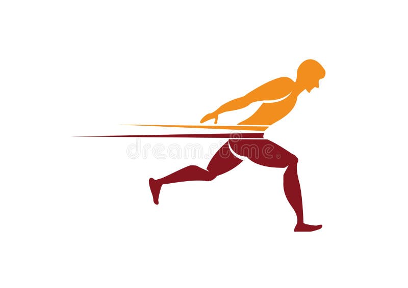 Man Sprint Running To Win Design. on White Background Stock Vector ...