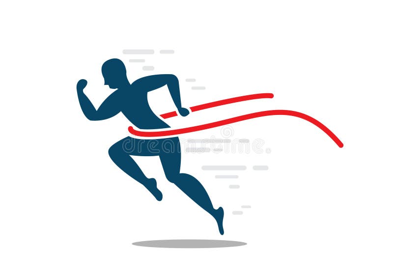 Man Sprint Running To Win Flat Icon Stock Vector - Illustration of ...