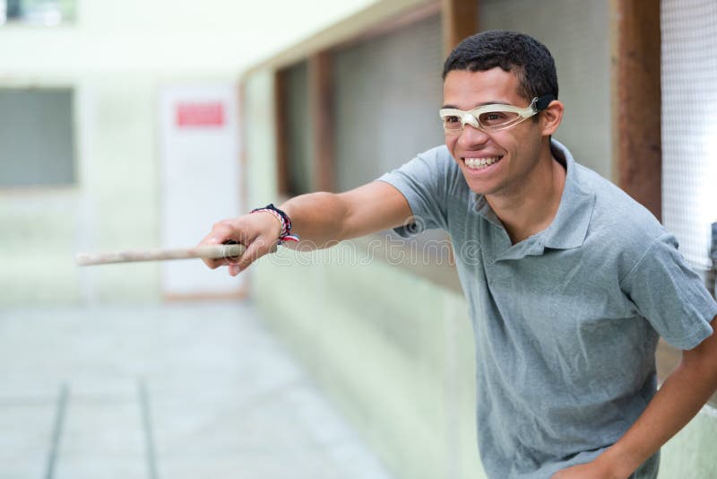 Man during Squash Game Training Stock Image - Image of court, country ...