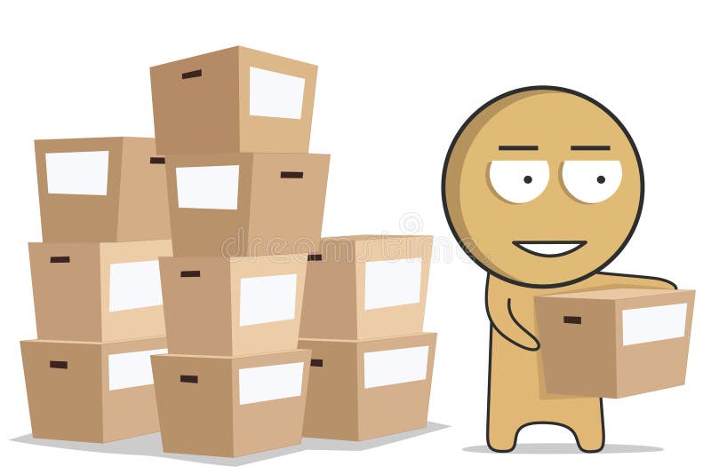 Man Cardboard Boxes Stock Stock Illustrations – 308 Man Cardboard Boxes ...