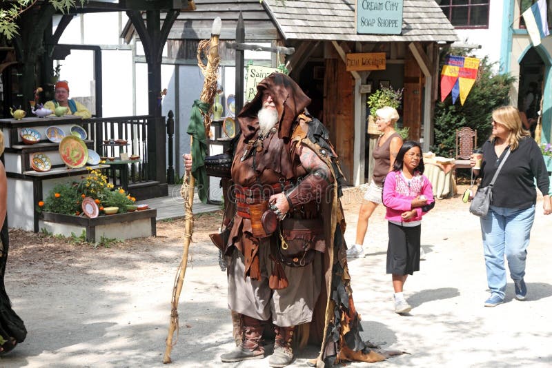 Man with a Staff Dressed in Medieval Costume Editorial Stock Image ...