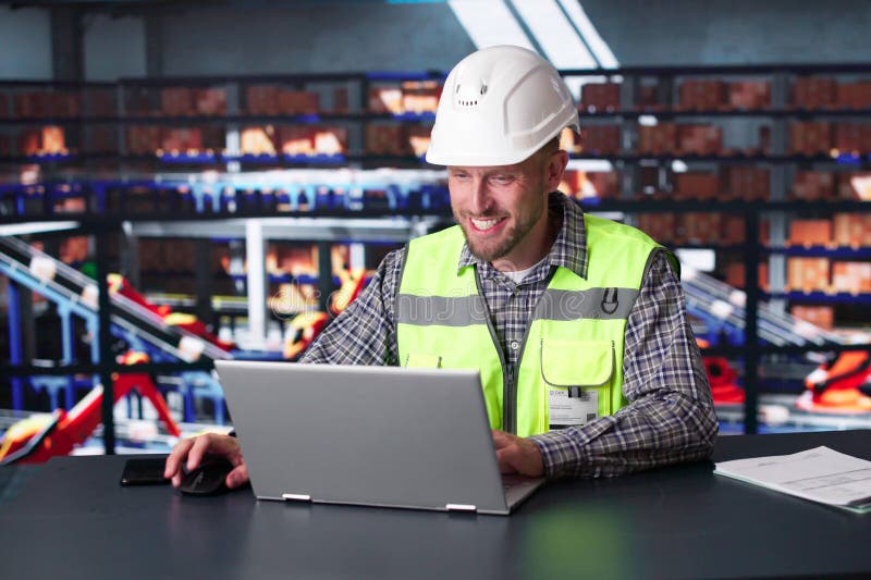 Man Staff in Parcel Delivery Center Stock Image - Image of marketing ...