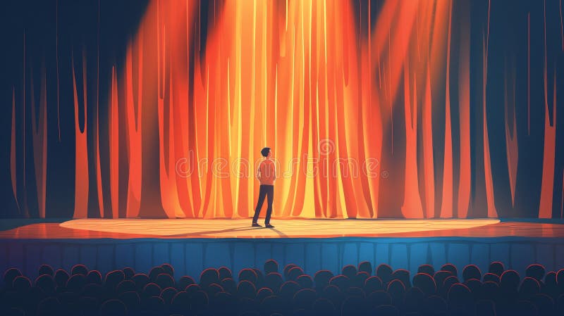 A man on the stage stock photo. Image of person, business - 345476576