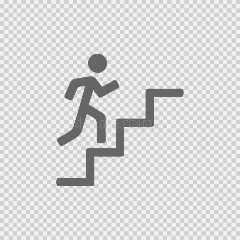 Man on Stairs Going Up Icon Eps 10. Stock Vector - Illustration of ...