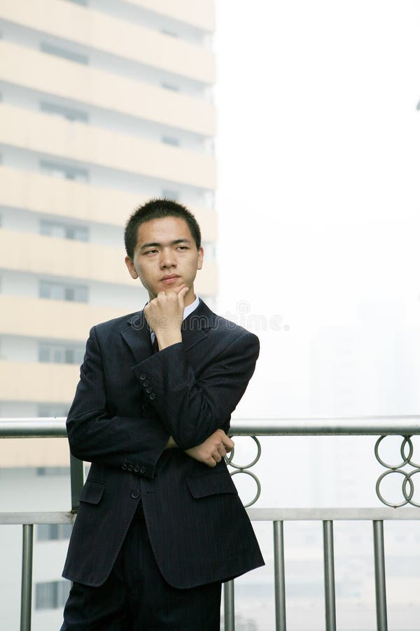 Man Stand Before Building Picture. Image: 6840653