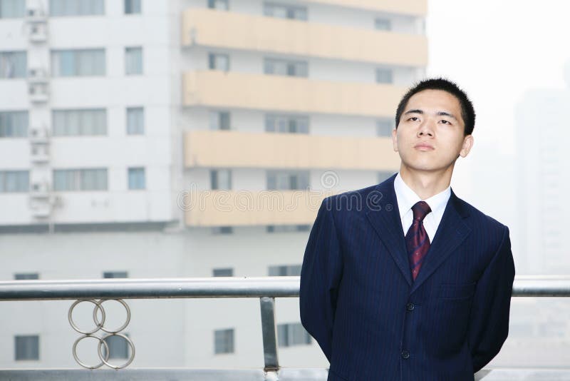 Man stand before building stock photo. Image of formal - 6840658