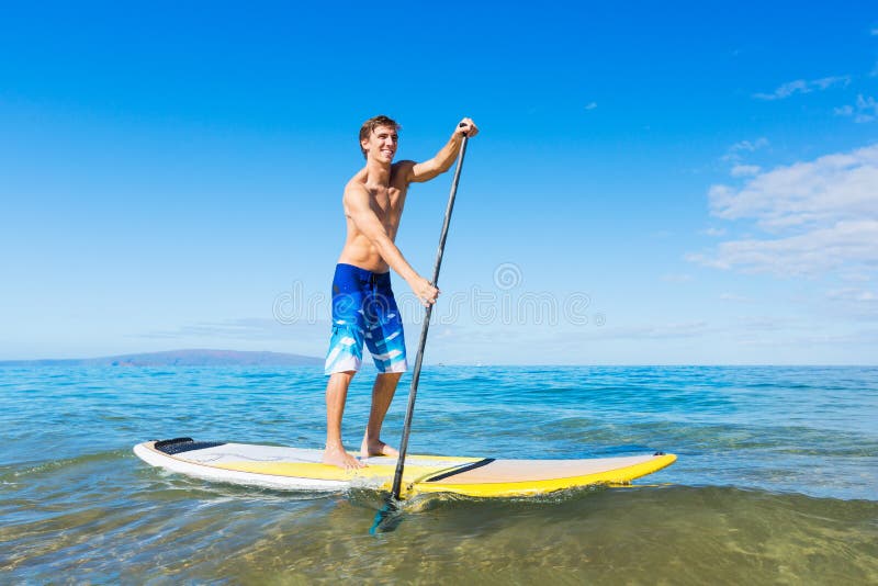 Girl on a Stand Up Paddle Board Stock Photo - Image of bikini, paddle ...