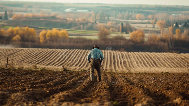 A Man Stand and Watch the Field Stock Photo - Image of walking ...