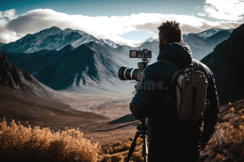 A Man Standing Backwards in the Distance Against a Back. Generative AI ...