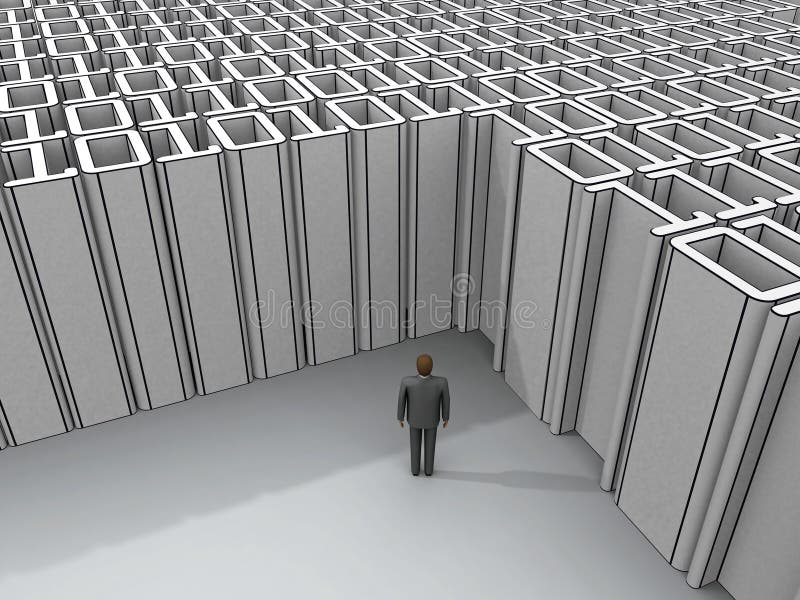 Man Standing at Binary Deadlock Stock Illustration - Illustration of deadlock, programming: 11626267