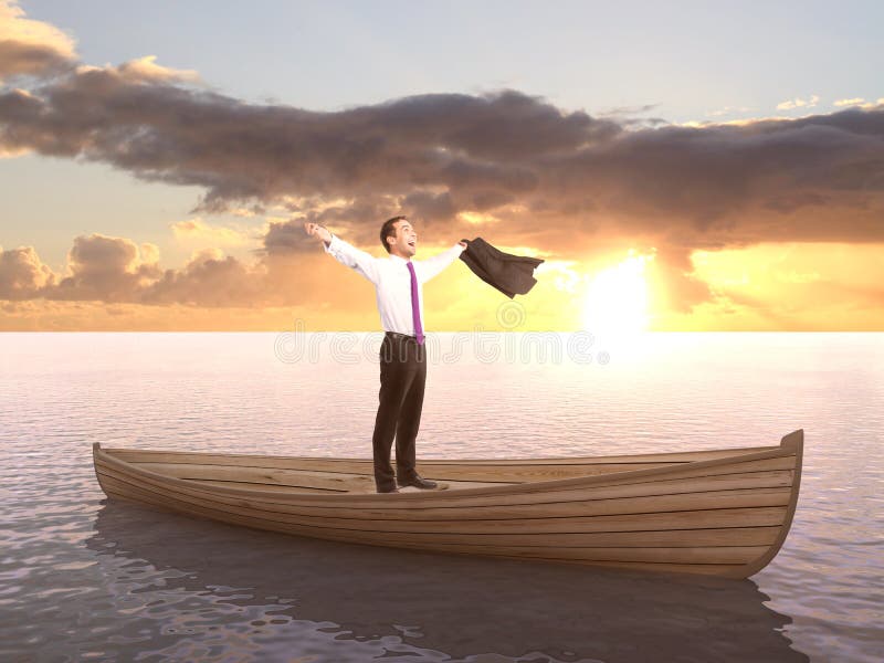 Man standing on boat stock image. Image of boss, concept - 31846925