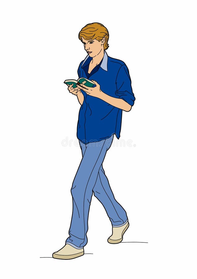 Man standing with a book stock vector. Illustration of spare - 67209493