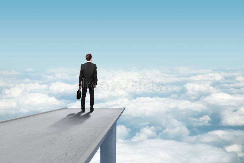 Man standing on bridge stock photo. Image of cloud, dawn - 35814762