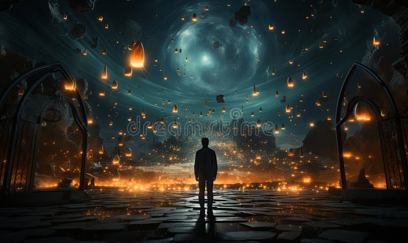 Man Standing in Dark Room stock image. Image of atmosphere - 320020955