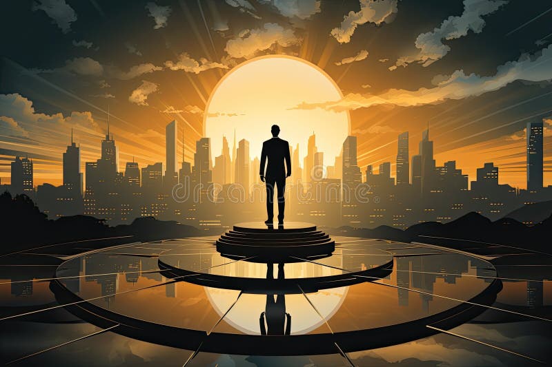 Man Standing in the Center of Stock Image - Image of looking ...